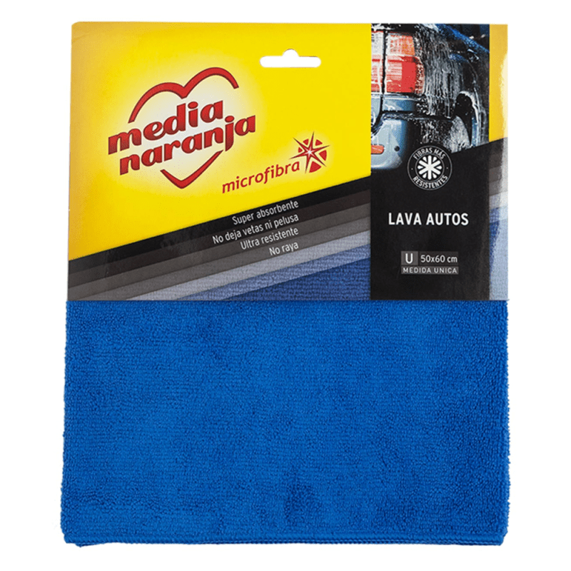 MICROFIBRA LAVA AUTOS 50X60 CM. MEDIA NARANJA - Limpieza e Higiene ...